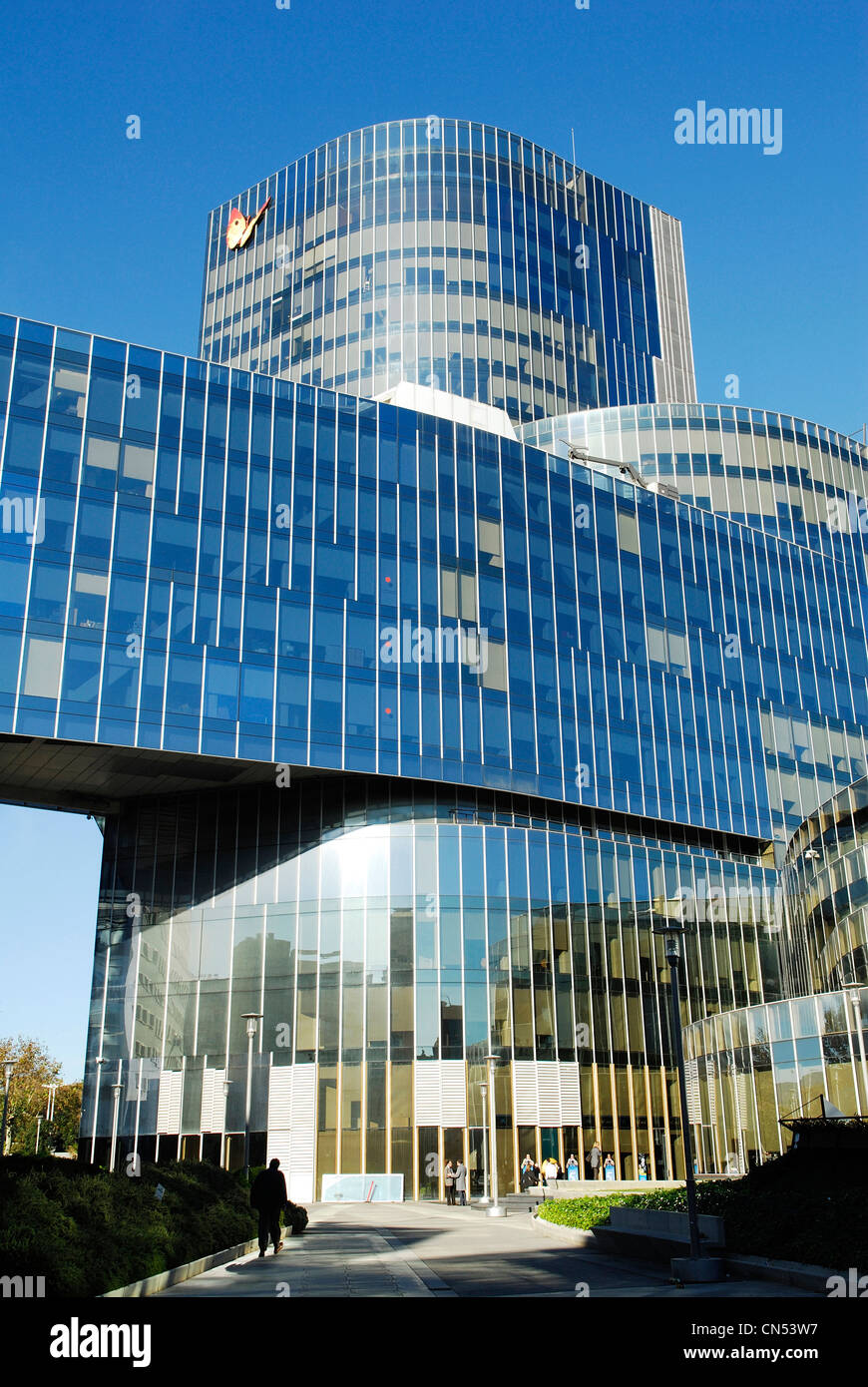 Spain, Catalonia, Barcelona, Gas Natural building by architects Enric ...