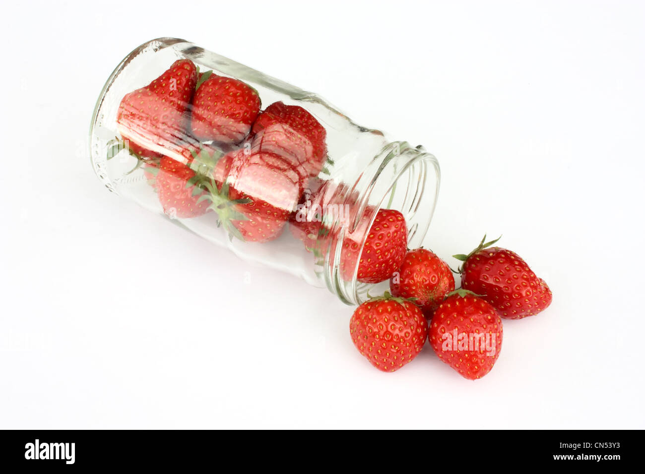 Strawberries in jar isolated on white background Stock Photo - Alamy