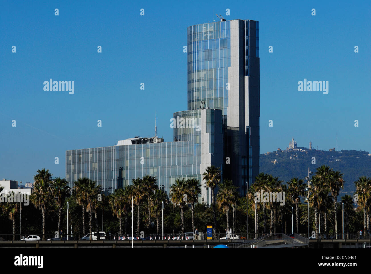 Spain, Catalonia, Barcelona, Gas Natural building by architects Enric ...