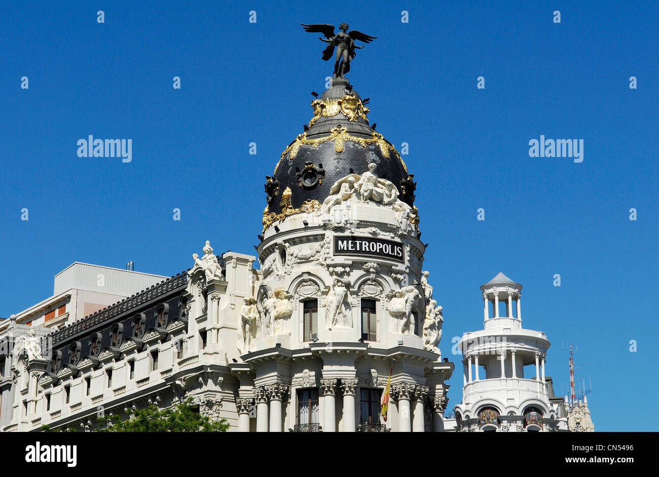 Spain, Madrid, Metropolis Building, at the corner of Gran Via and calle ...