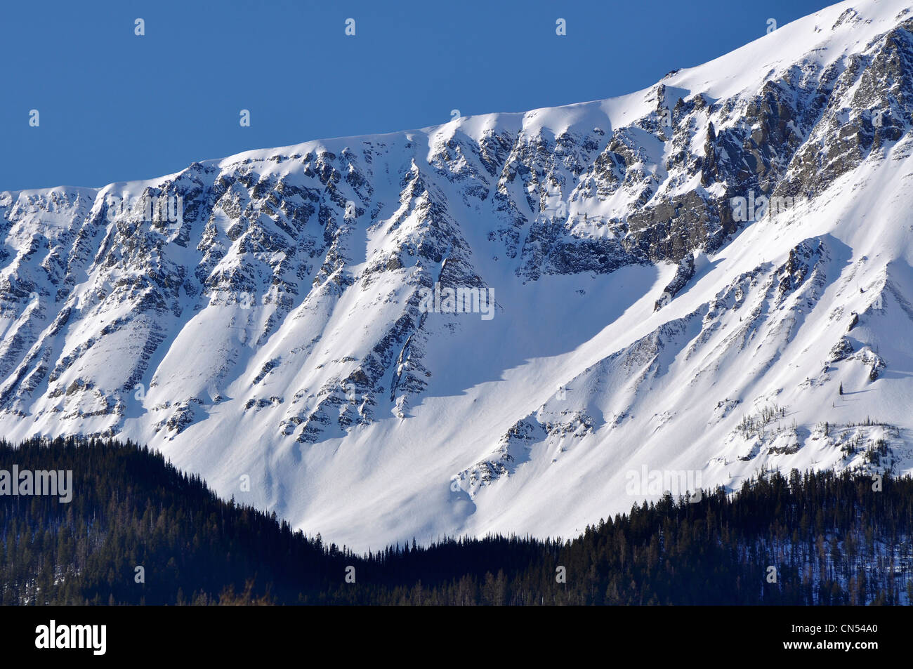 The face of Chief Joseph Mountain in Oregon's Wallowa Mountains Stock ...
