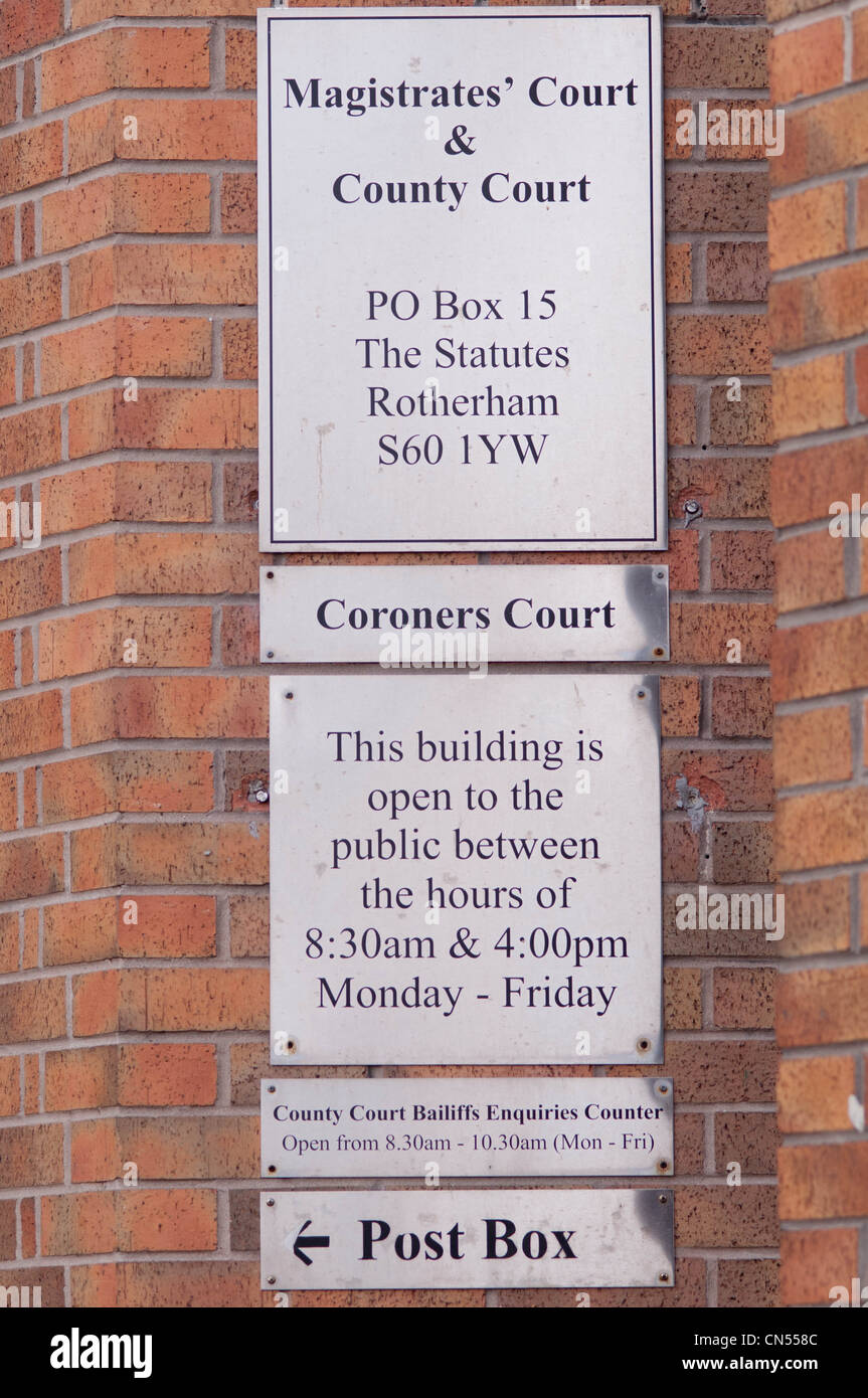 Rotherham Magistrates Court Stock Photo - Alamy