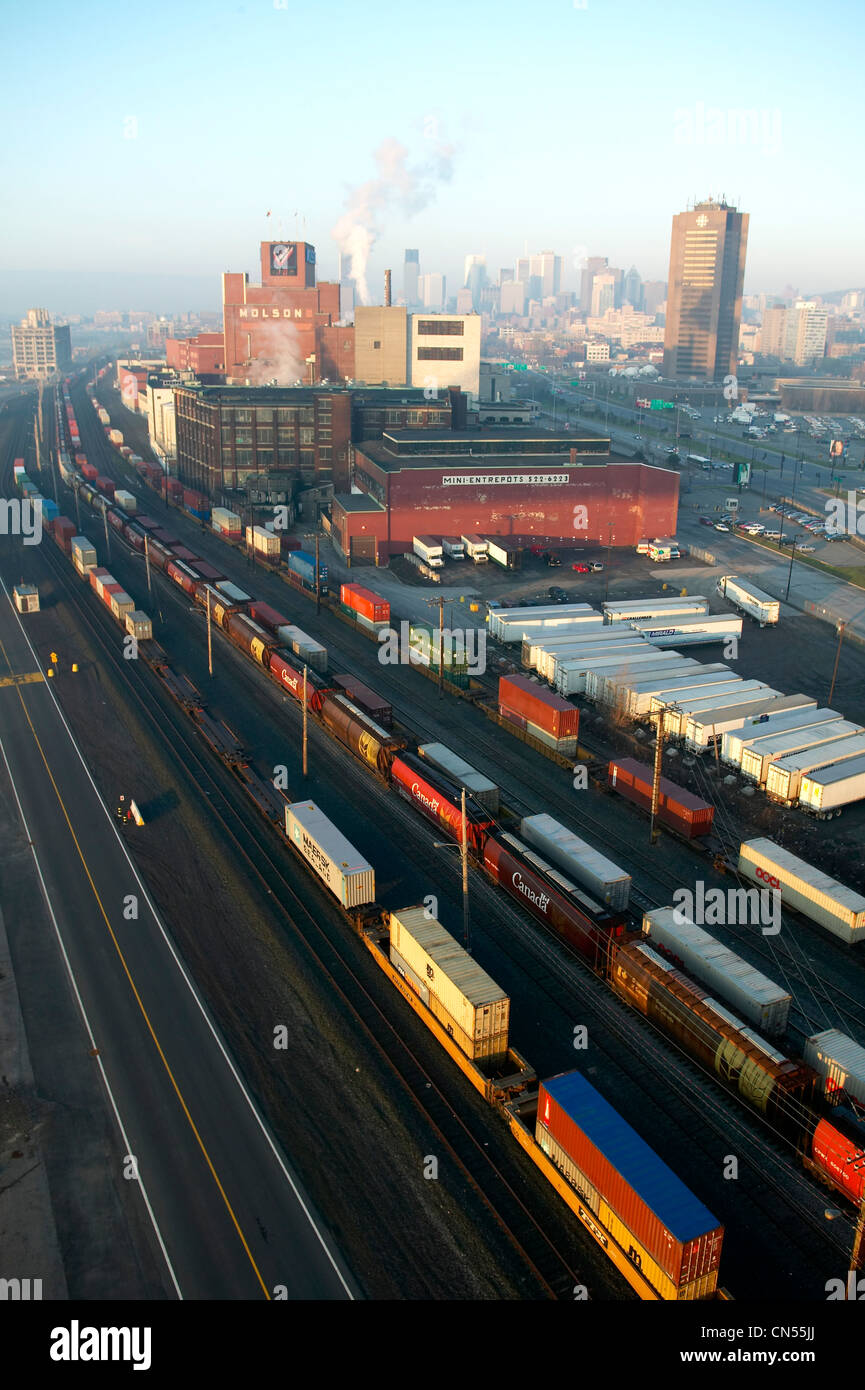 Freight Trains along the Old Port, Montreal, Quebec Stock Photo - Alamy