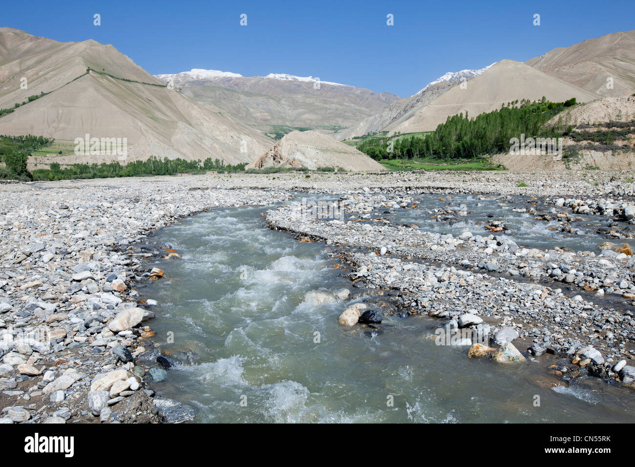 Afghanistan, Badakhshan province, Ishkashim, Panj River on the way out ...