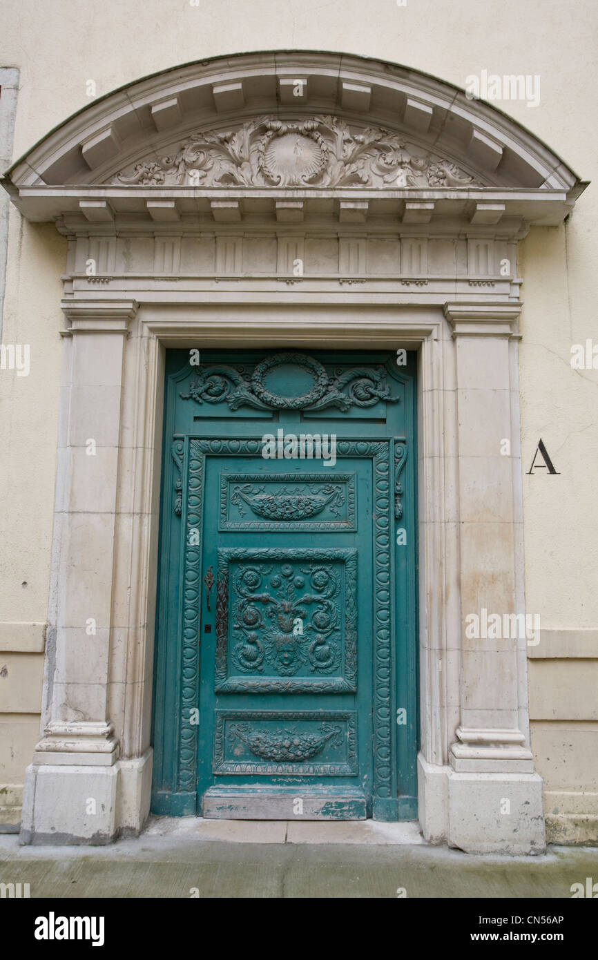France, Isere, Grenoble, Stendhal High School, the door of the old ...