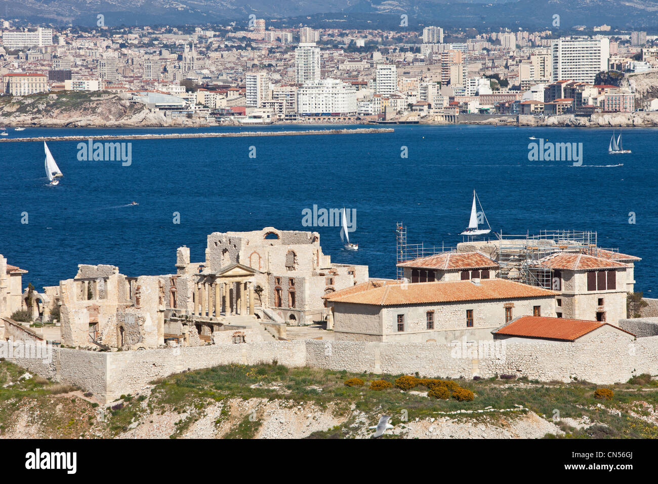 France, Bouches du Rhone, Marseille, Archipel du Frioul, Ile Ratonneau ...
