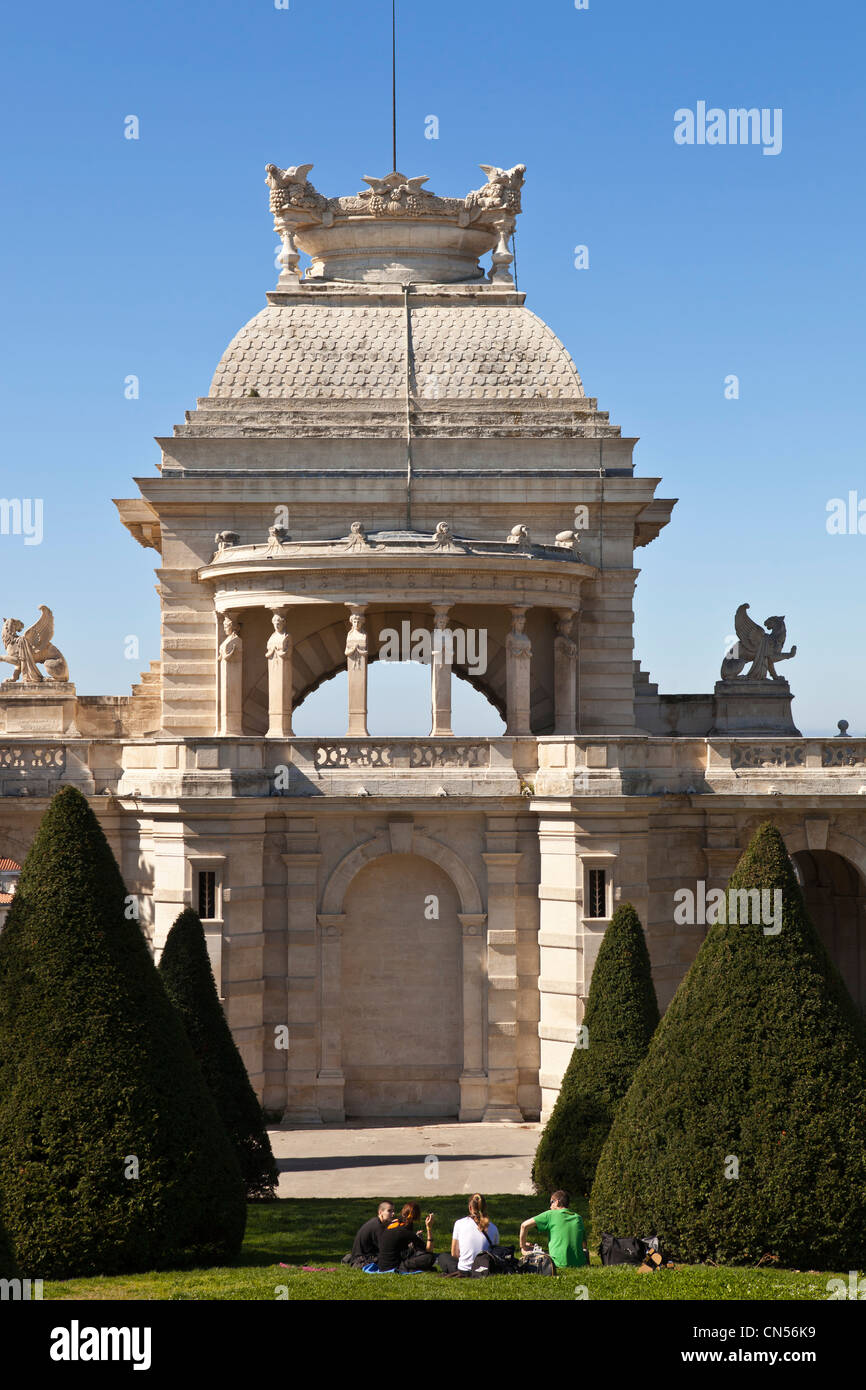 France, Bouches du Rhone, Marseille, Palais Longchamp, in the right ...