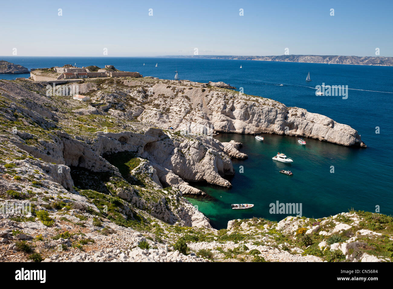 France, Bouches du Rhone, Marseille, Archipel du Frioul, Ile Ratonneau ...