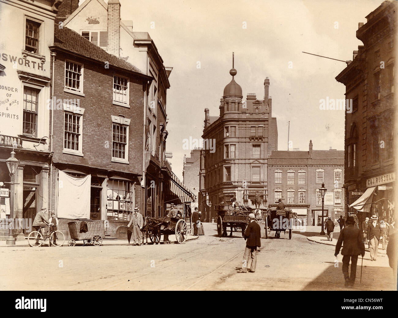 Queen Square, Wolverhampton, c 1890s Stock Photo - Alamy