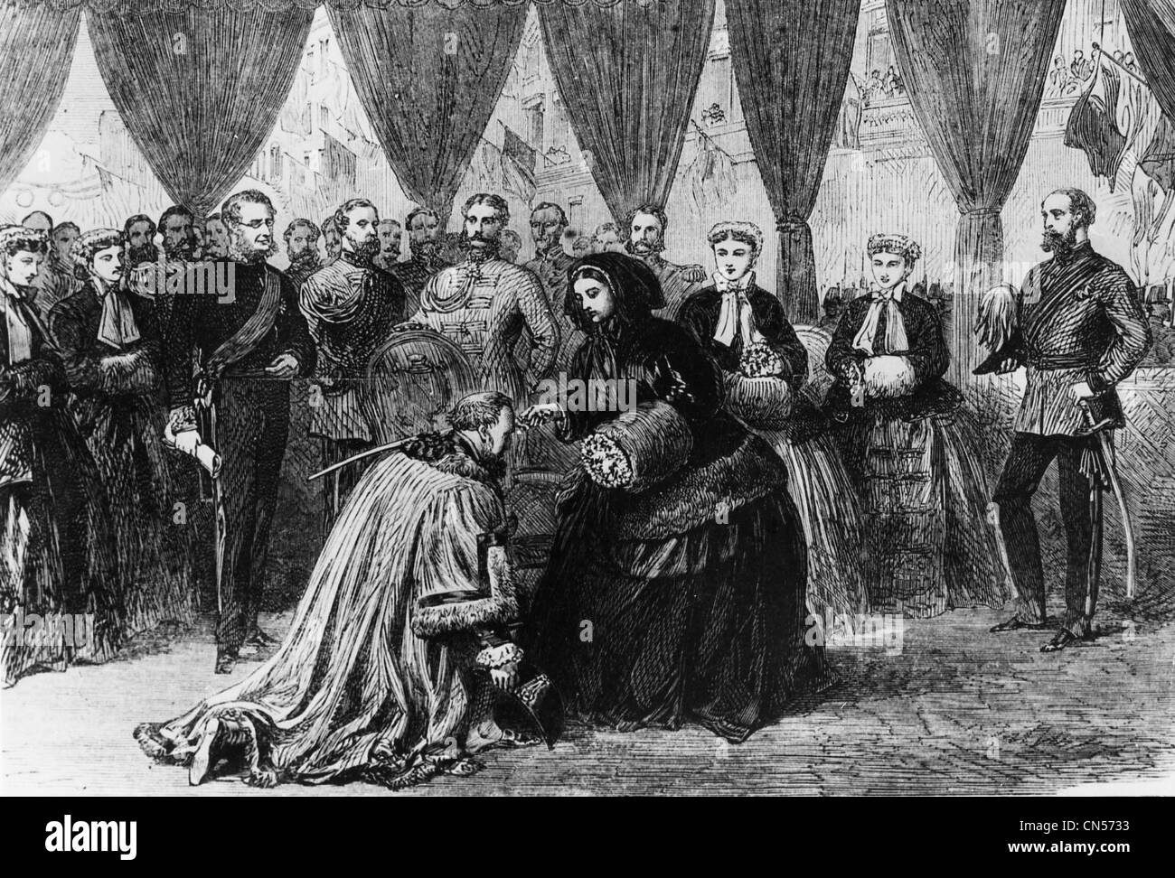 Queen Victoria & Mayor of Wolverhampton, Wolverhampton, 1866 Stock ...
