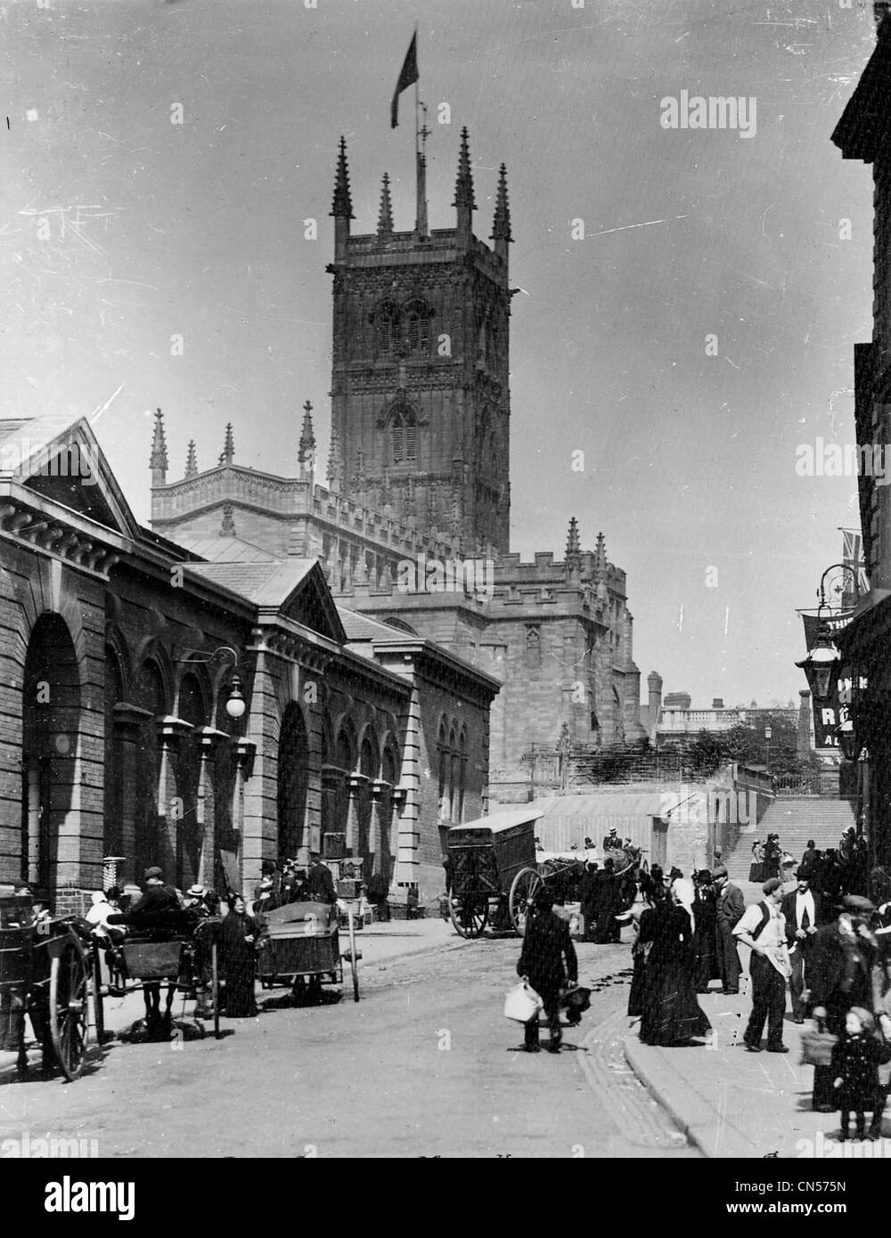 Market Hall, St. Peter's Square, Wolverhampton, late 19th century. The ...
