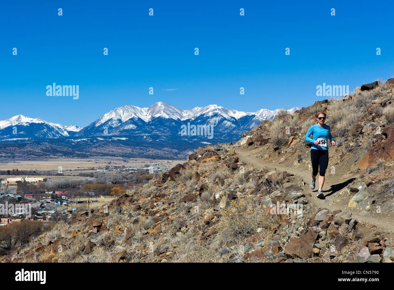 Runners compete in the Run Through Time Half Marathon, Salida, Colorado ...