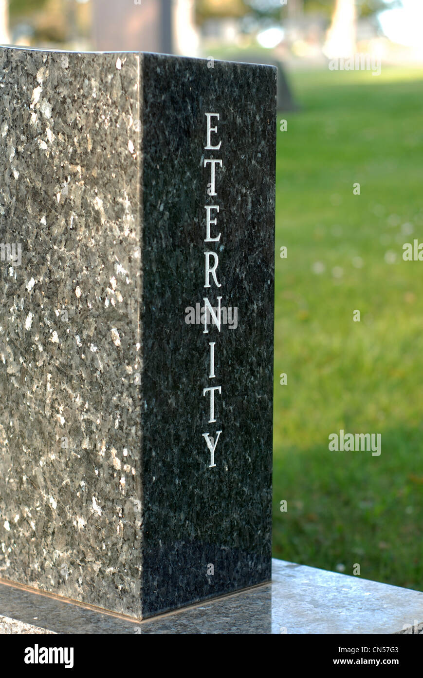 Marble gravestone with the word "Eternity" etched Stock Photo - Alamy