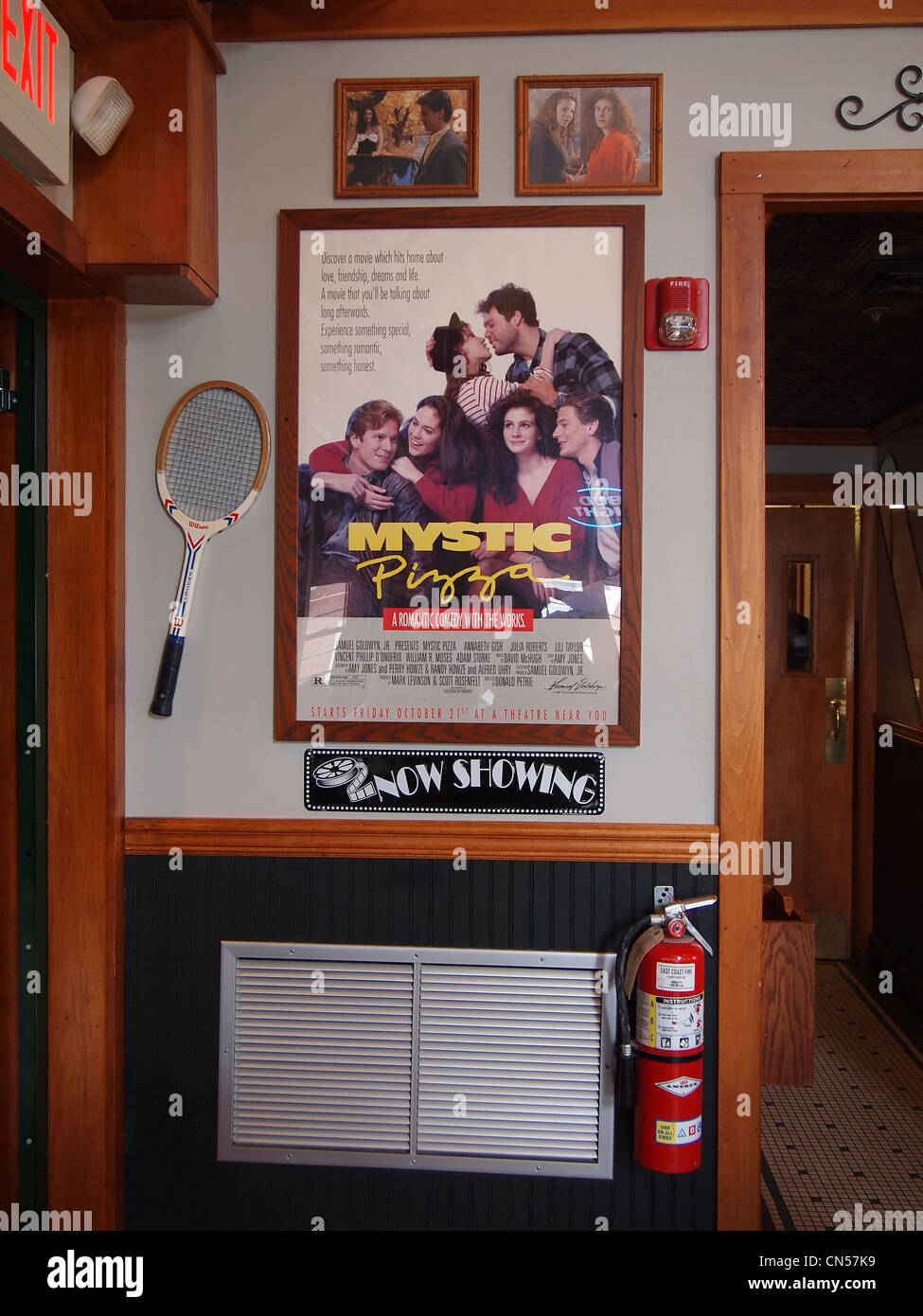 Mystic Pizza movie poster and photos hang at the famous pizzeria of the ...