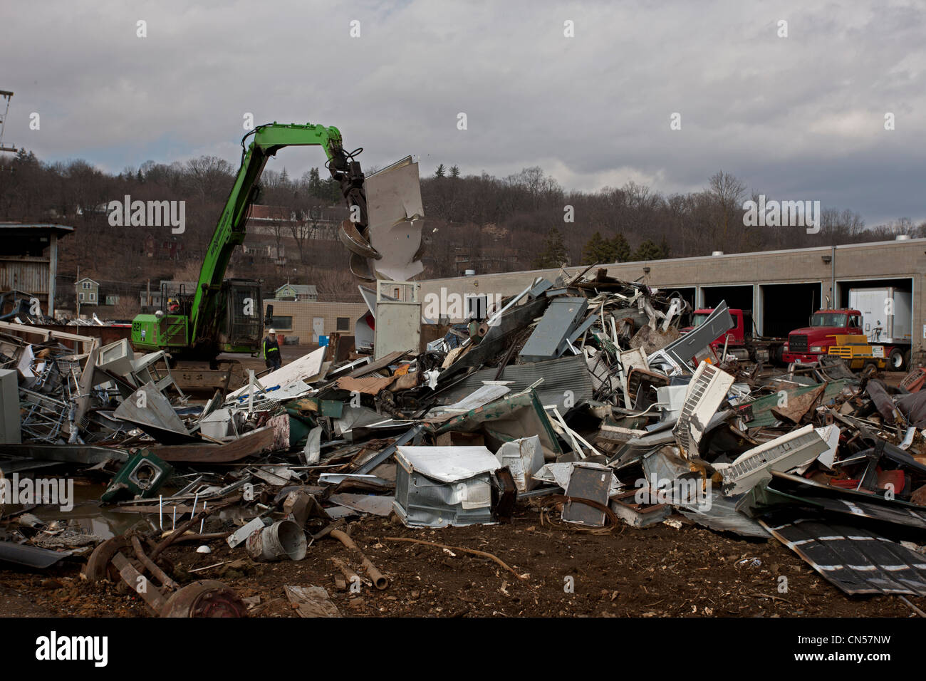 Loading recycled metal recycling center hi-res stock photography and ...