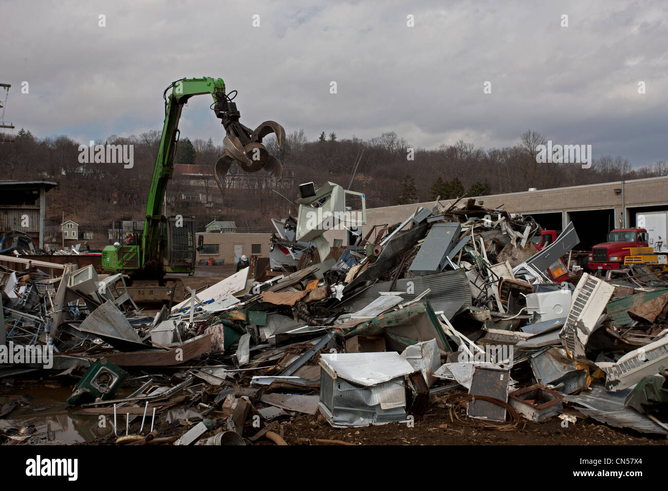 Loading recycled metal, Recycling Center, Ithaca, New York, property ...