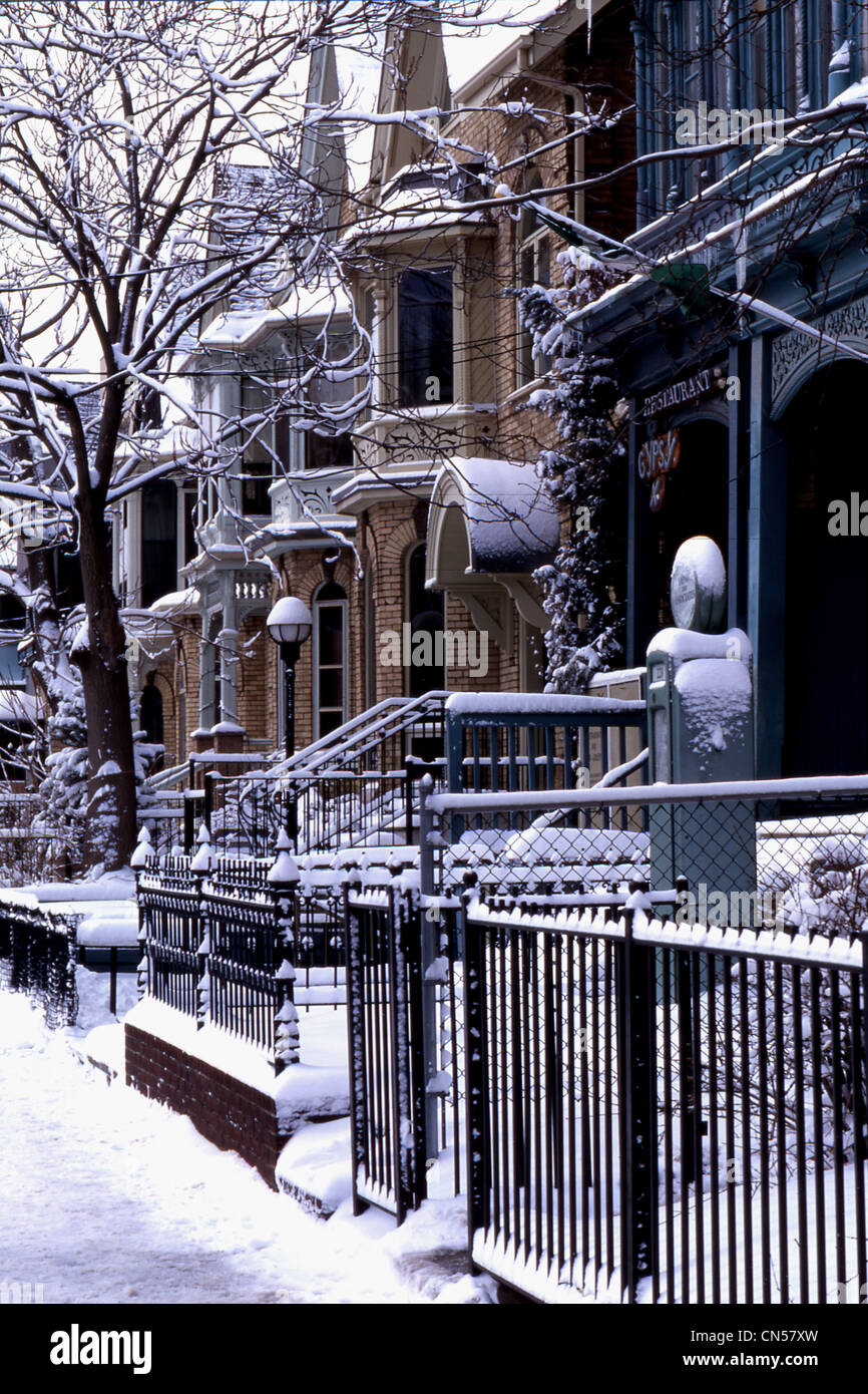 Residential Street in Winter, Toronto, Ontario Stock Photo - Alamy