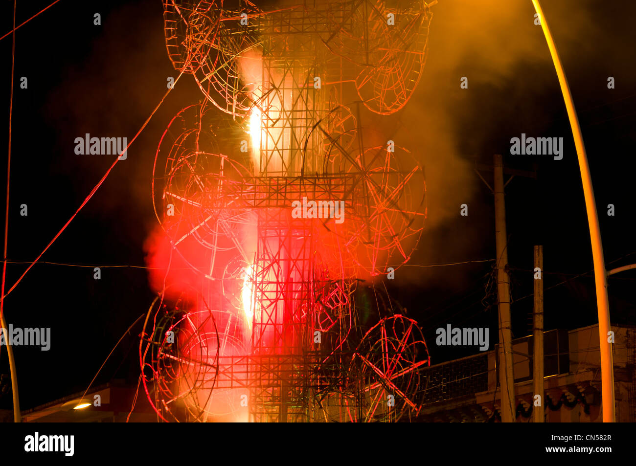 fireworks display on el castillo structure at chapala mexico Stock ...