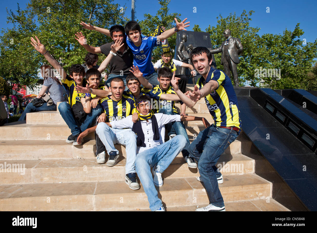 Turkey, Istanbul, Asian side, Kadikoy district, young Turkish football ...