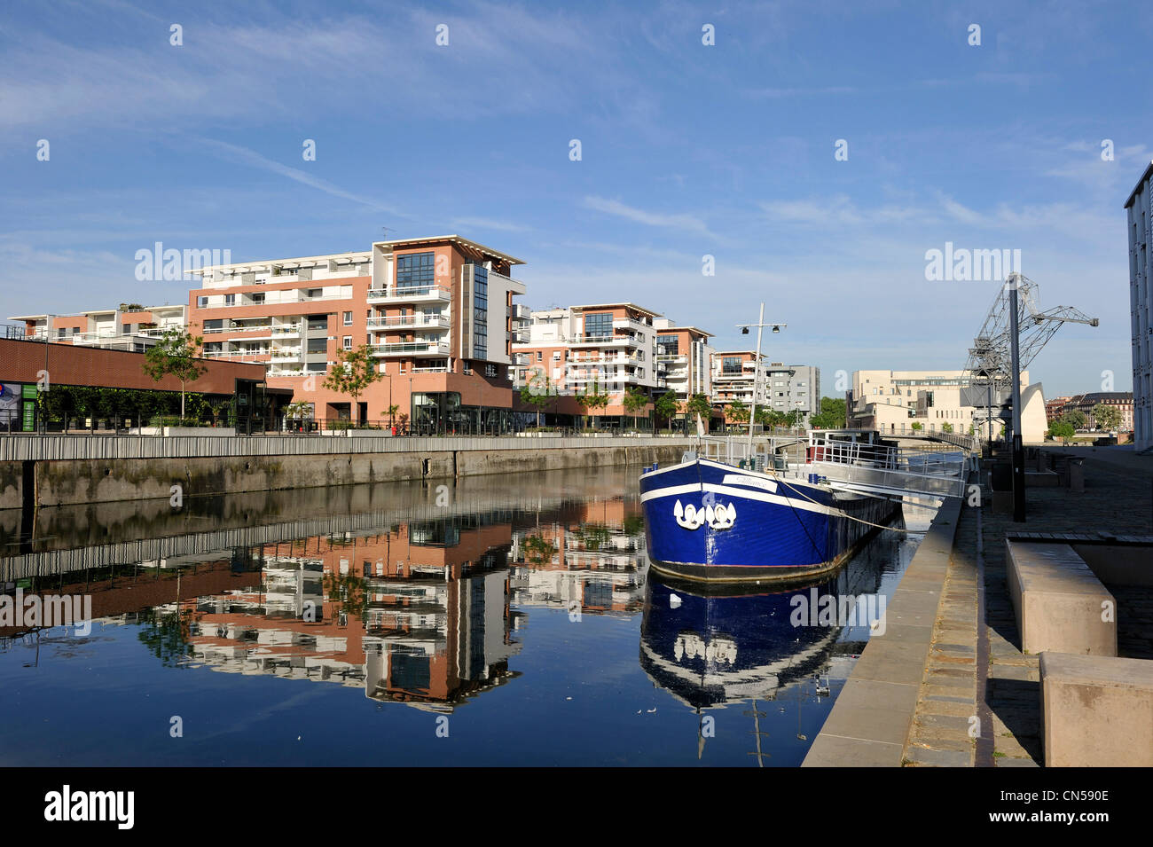 France, Bas Rhin, Strasbourg, development of port du Rhin (Rhine's ...