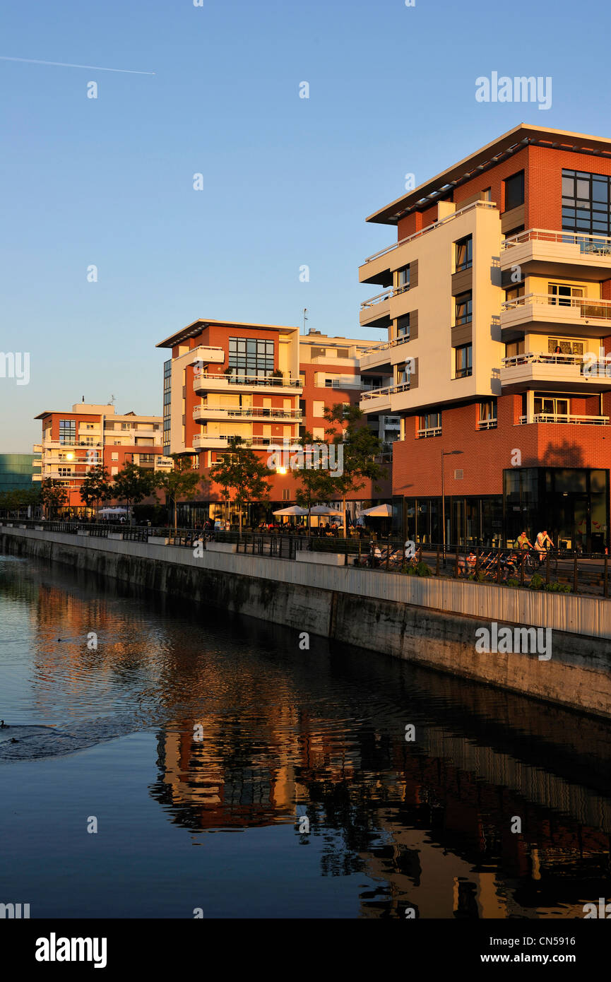 France, Bas Rhin, Strasbourg, development of port du Rhin (Rhine's ...