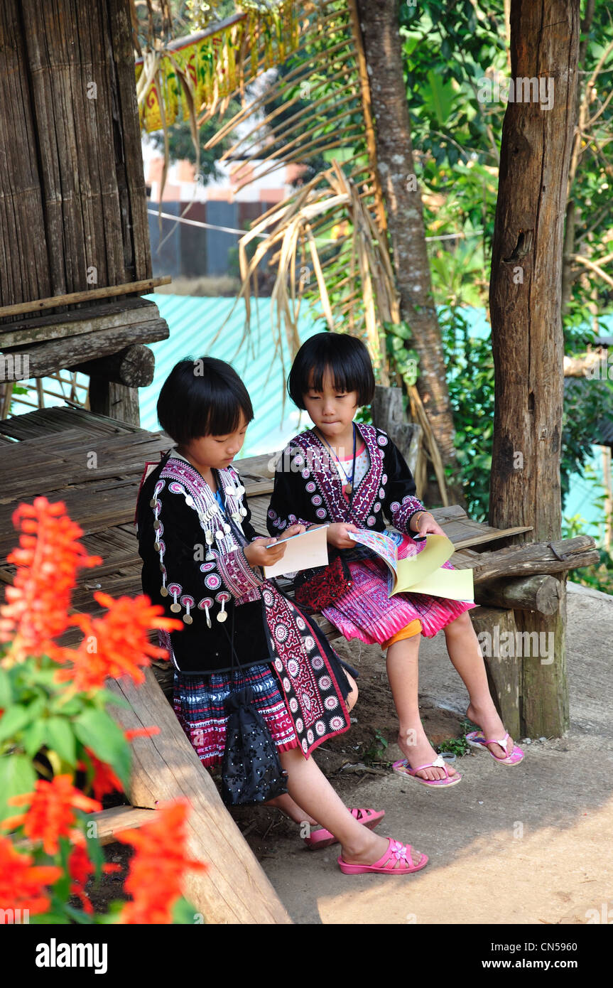 Akha Hill Tribe children in Hill tribes Village Museum and gardens ...