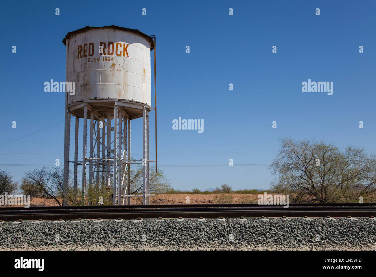 Historic railroad water tank located at the Red Rock exit off I-10 in ...
