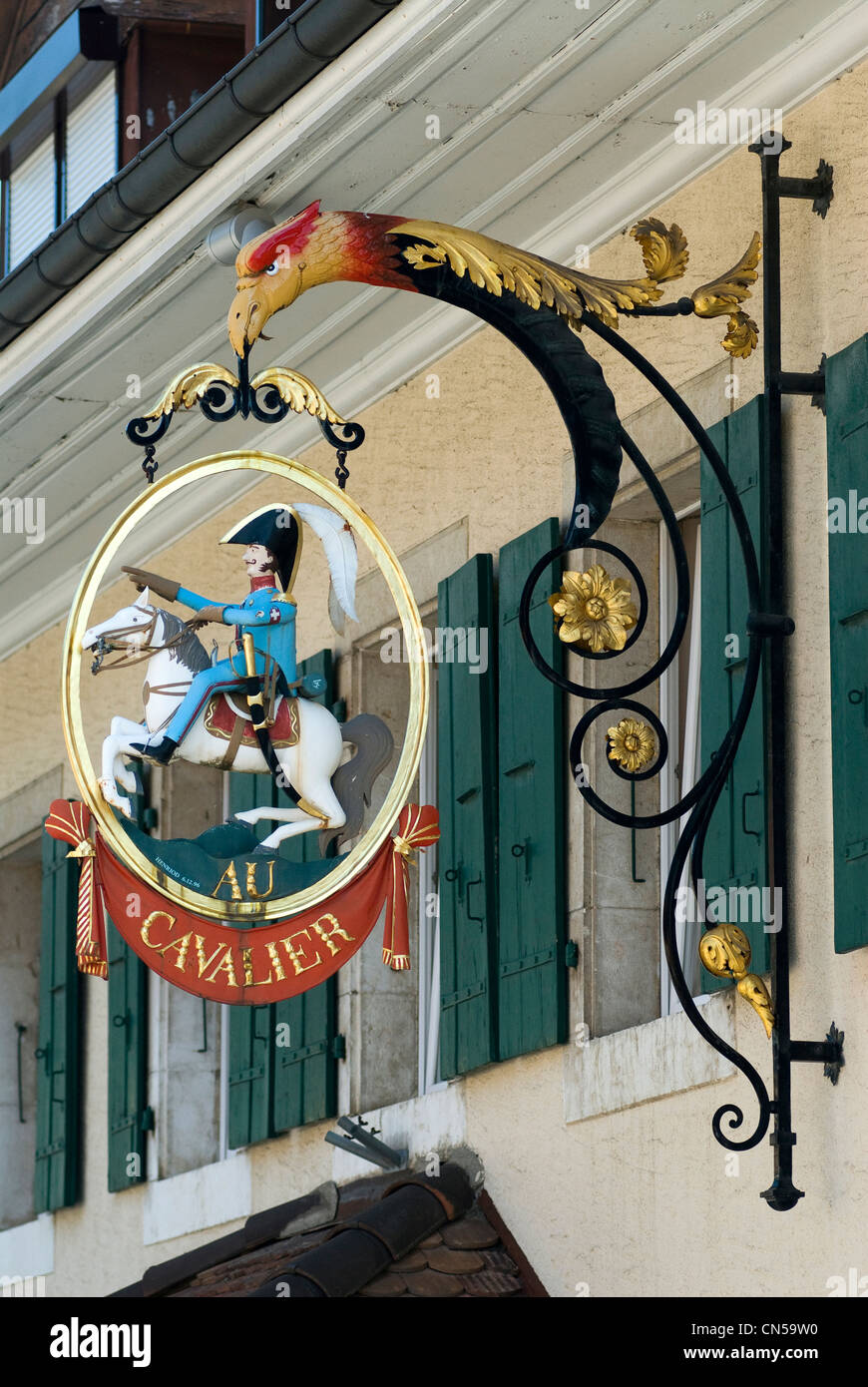 Switzerland, Canton of Vaud, Lake Geneva region, signboard Stock Photo ...