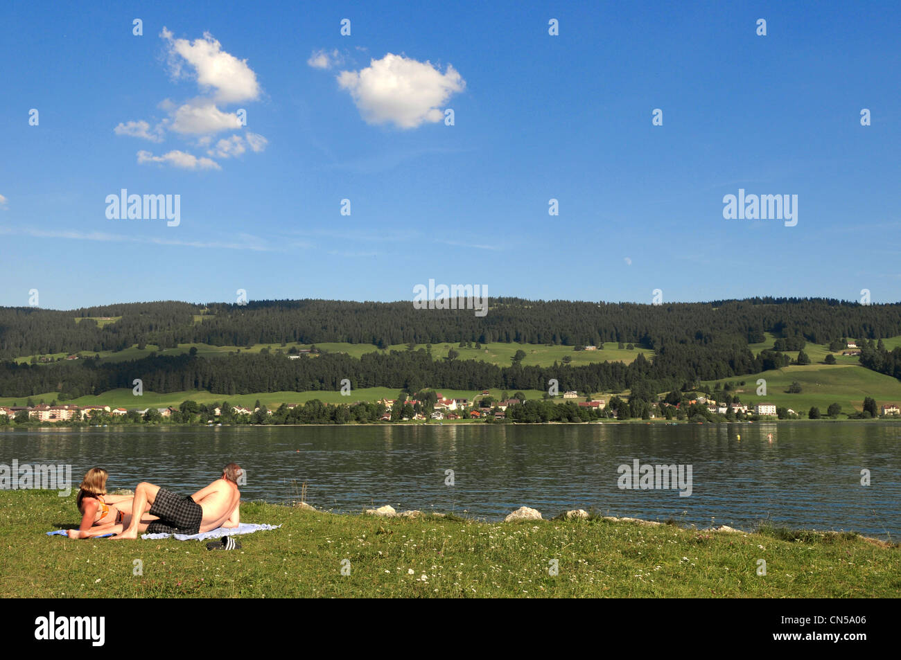 Switzerland, Canton of Vaud, Le Sentier, Lac de Joux Stock Photo - Alamy