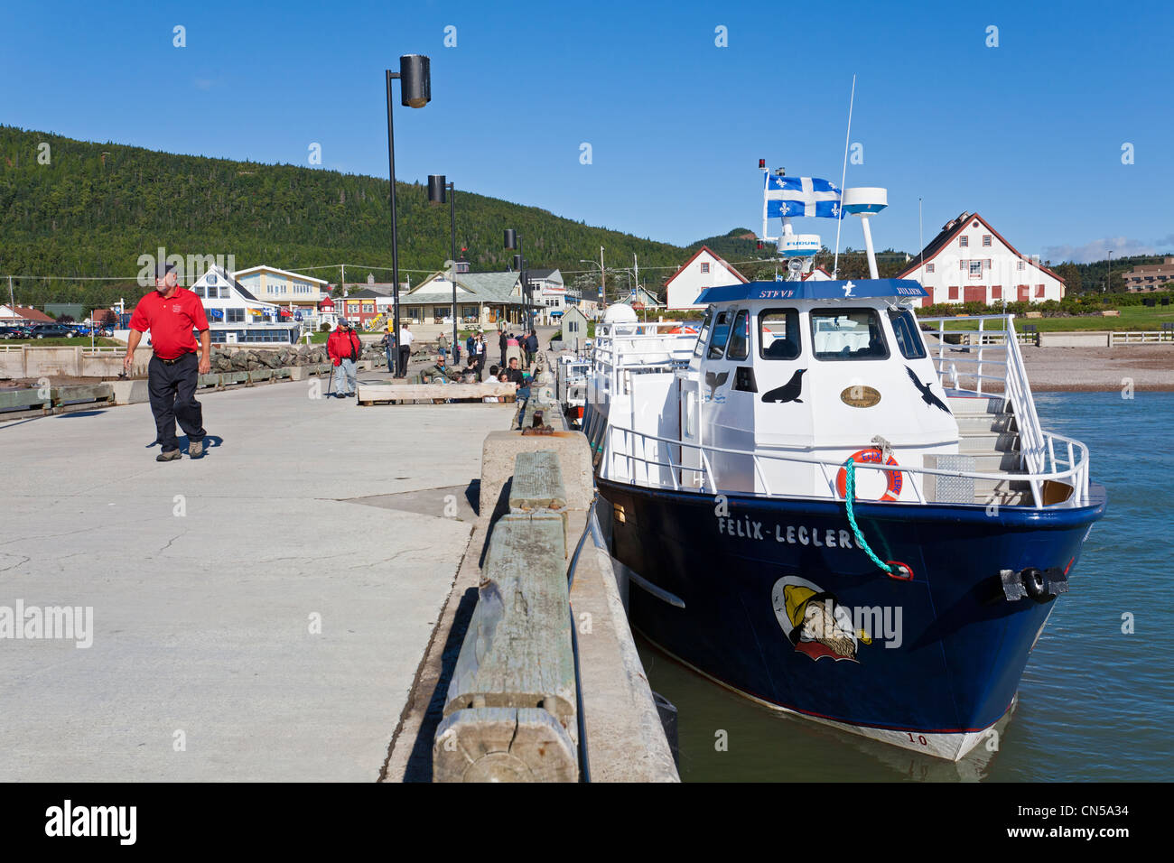 Canada, Quebec Province, Gaspe Peninsula, Perce, the cruise ship dock ...