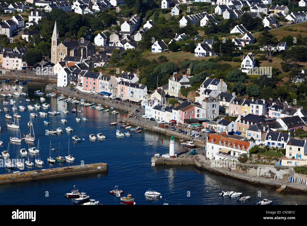 France, Morbihan, Belle Ile, Sauzon (aerial view Stock Photo - Alamy