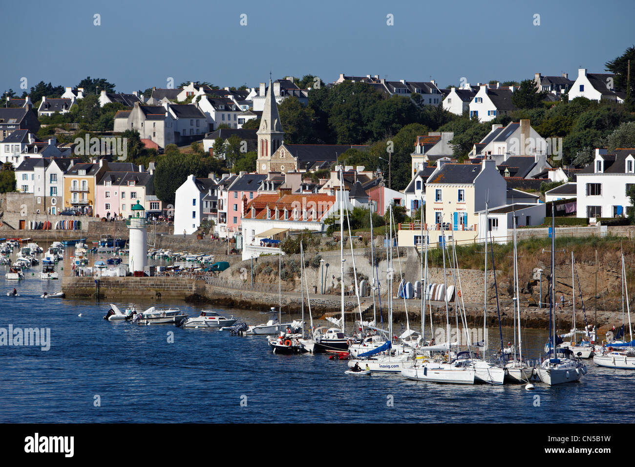 France, Morbihan, Belle Ile, Sauzon (aerial view Stock Photo - Alamy