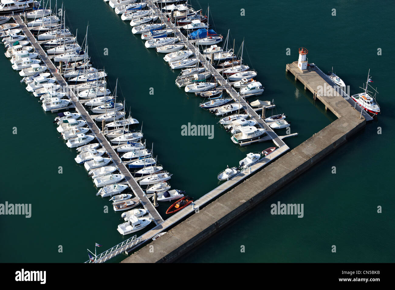 France, Morbihan, La Trinite sur Mer, the harbour (aerial view Stock ...