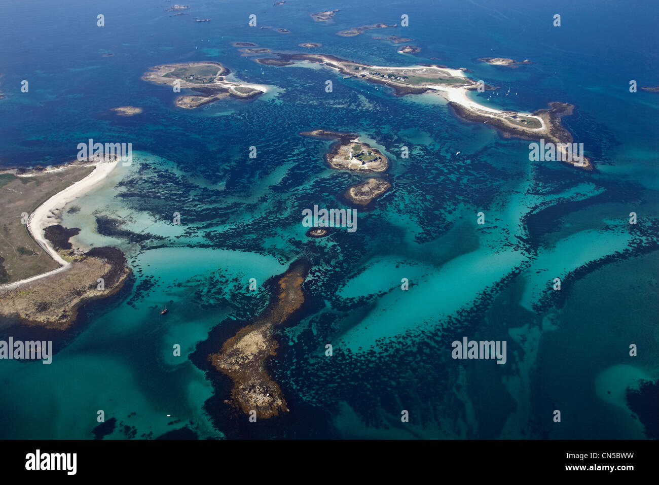 France, Finistere, Archipel des Glenan (aerial view Stock Photo - Alamy