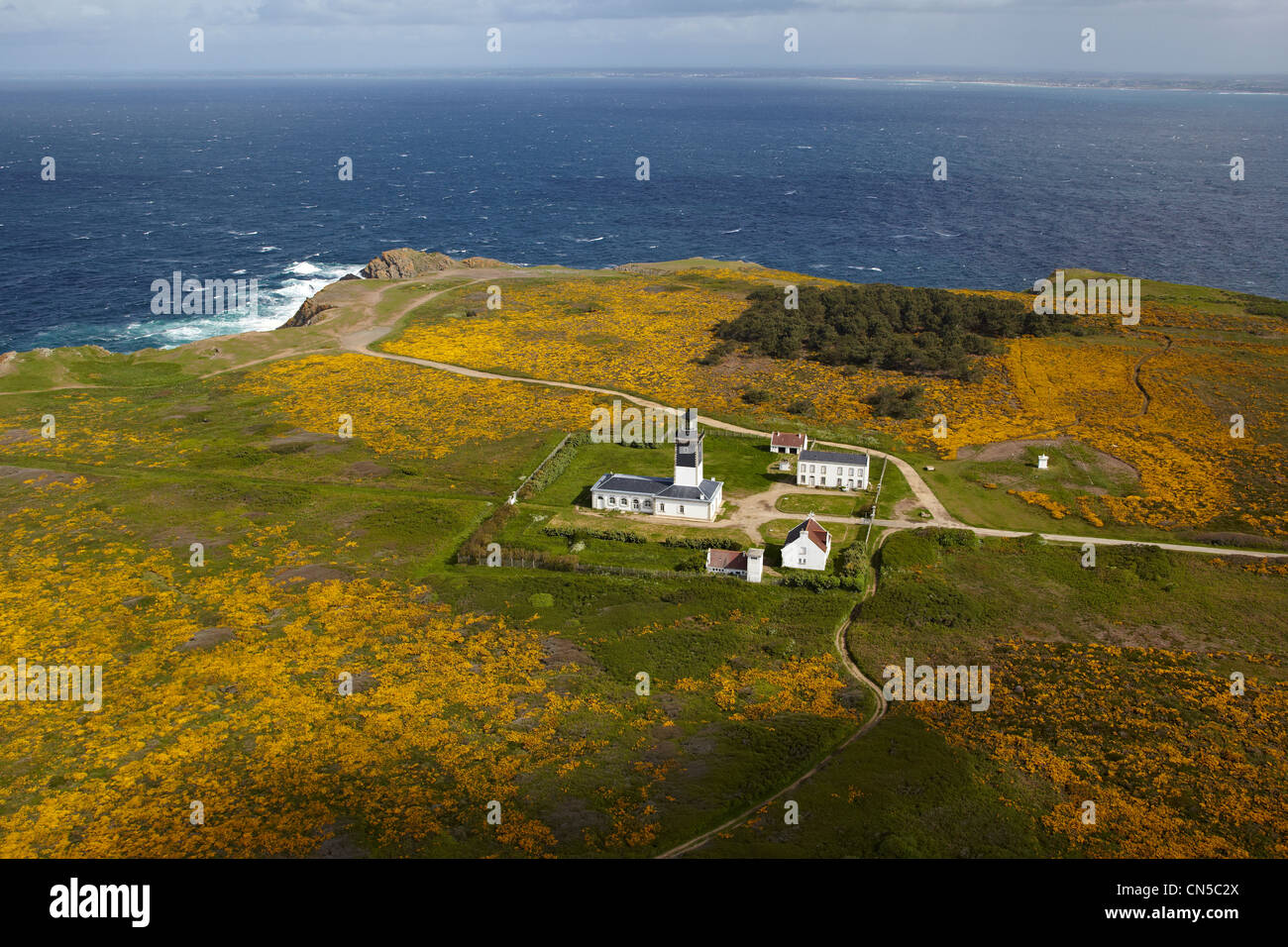 France, Morbihan, Ile de Groix, Pointe de Pen Men, Grand Phare (Big ...