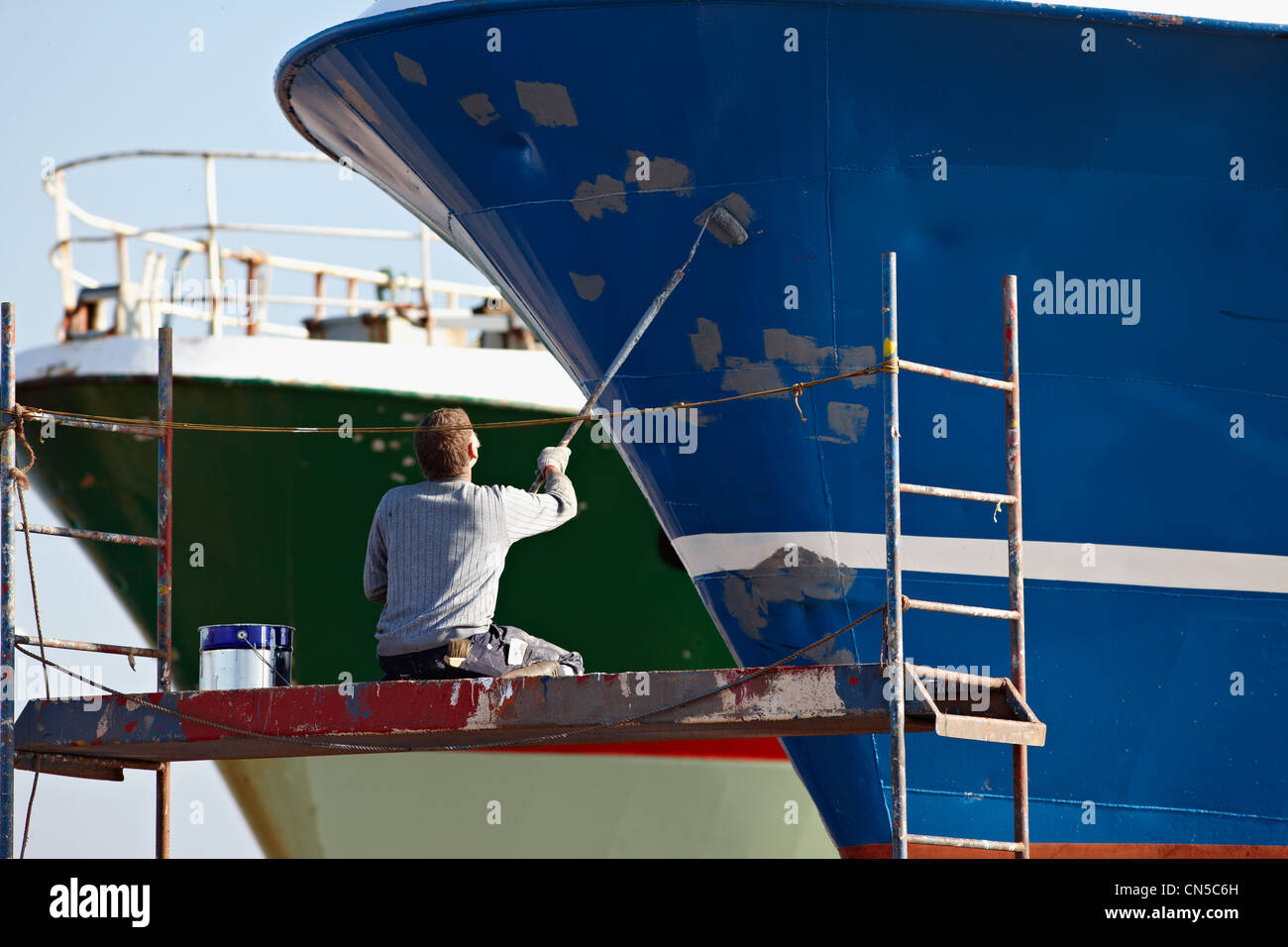 Painting Of Fishing Boat Trawler High Resolution Stock Photography and ...