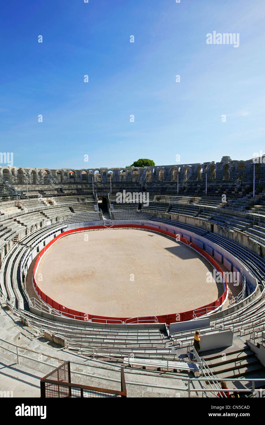 France, Bouches du Rhone, Arles, the Amphitheatre, Roman Amphitheatre ...