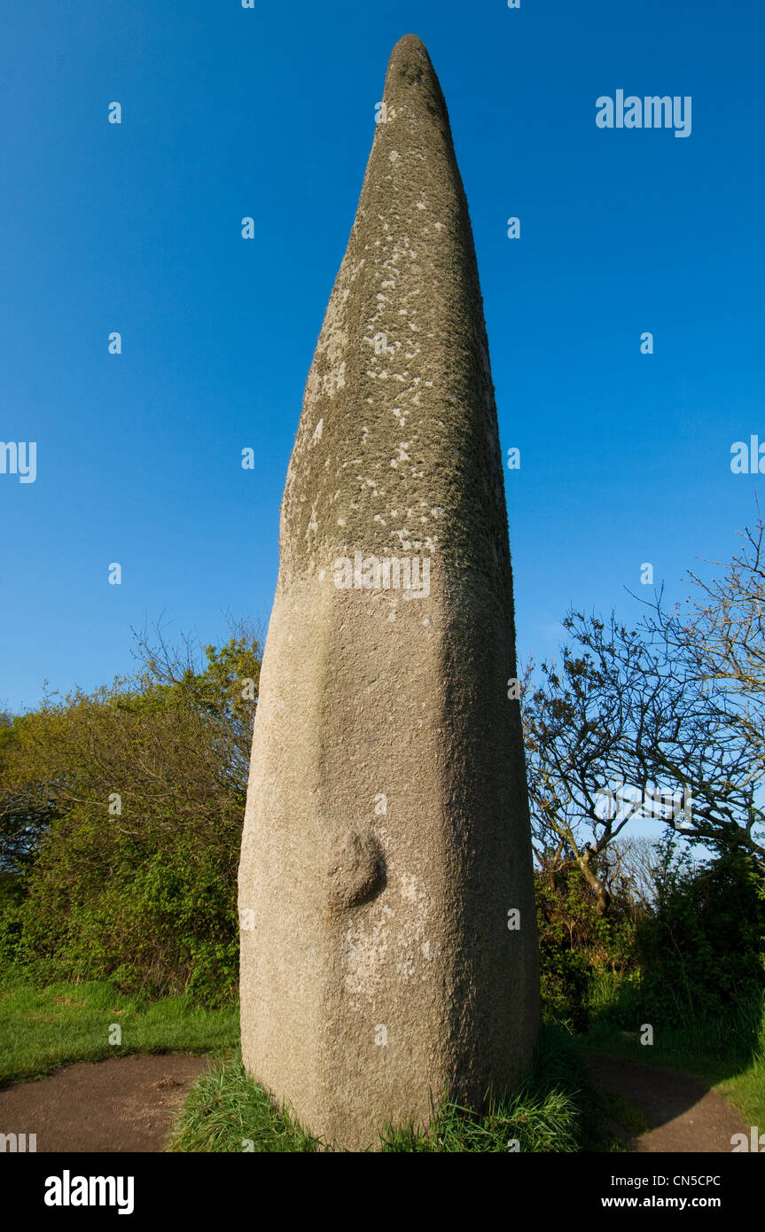 France, Finistere, Cote des Legendes, Plouarzel, menhir of Kerloas, one ...