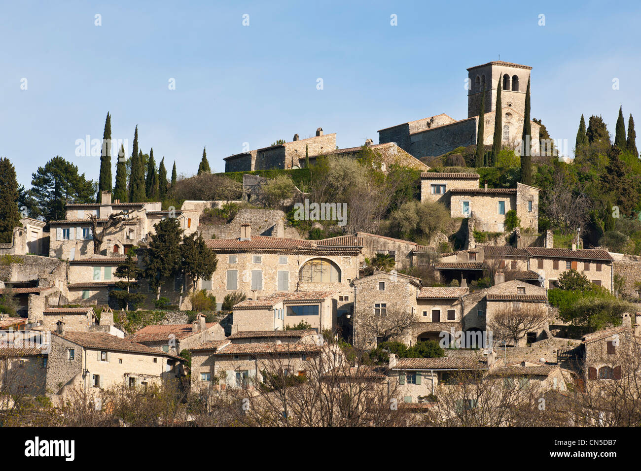 France, Drome, Drome Provencale, Mirmande, labeled Les Plus Beaux ...