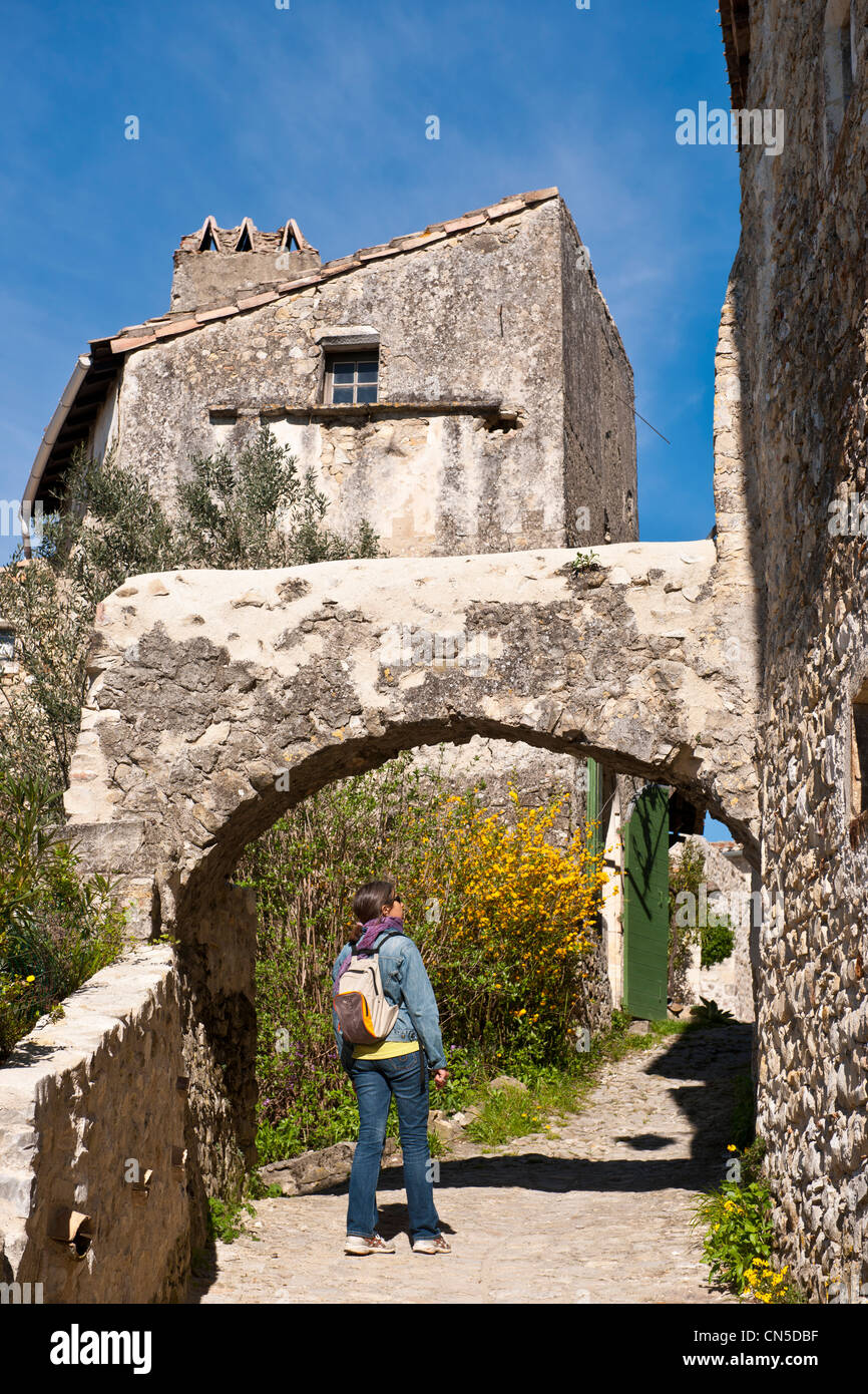 France, Drome, Drome Provencale, Mirmande, labeled Les Plus Beaux Villages de France (The Most ...