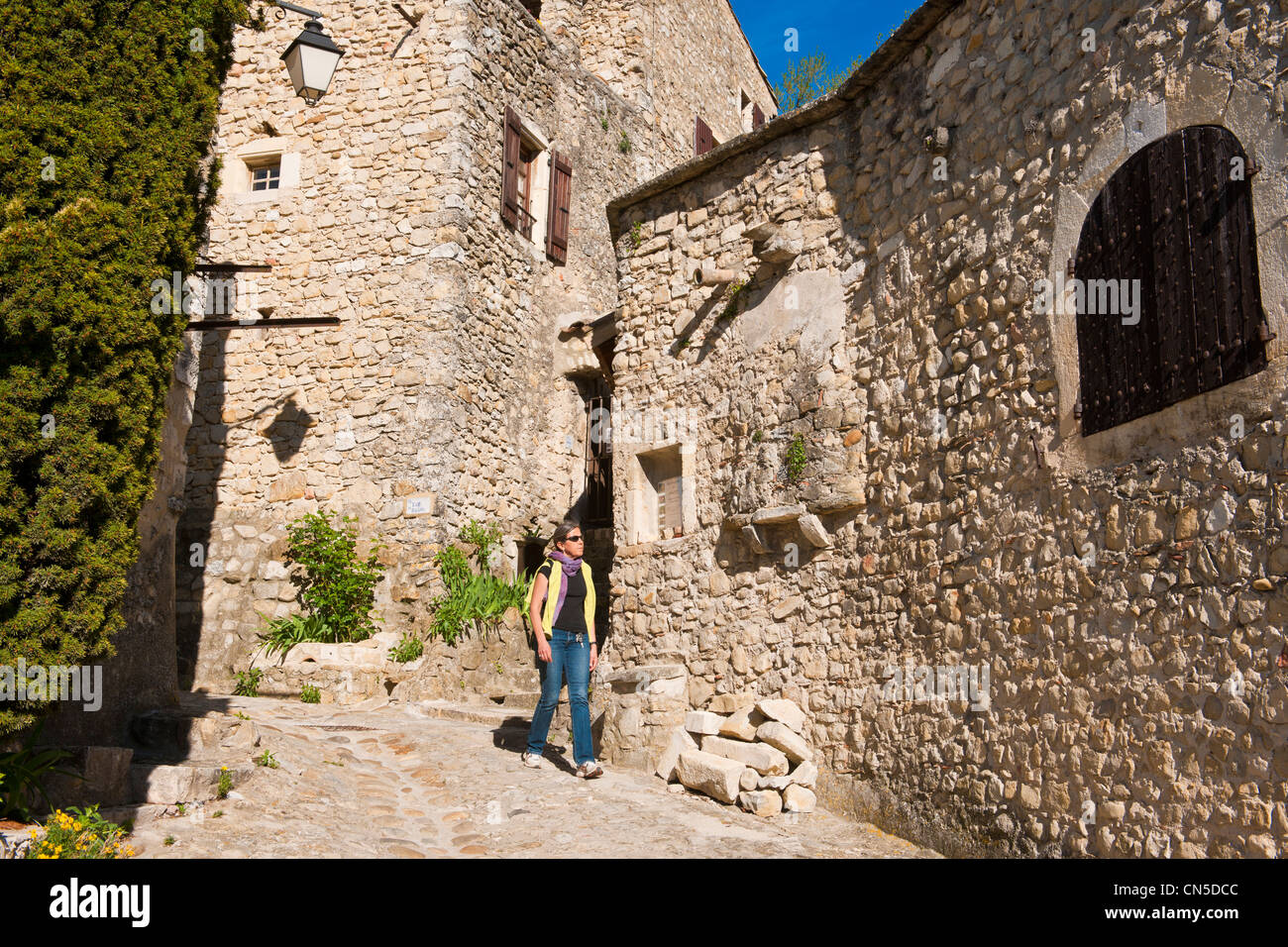 France, Drome, Drome Provencale, Mirmande, labeled Les Plus Beaux Villages de France (The Most ...