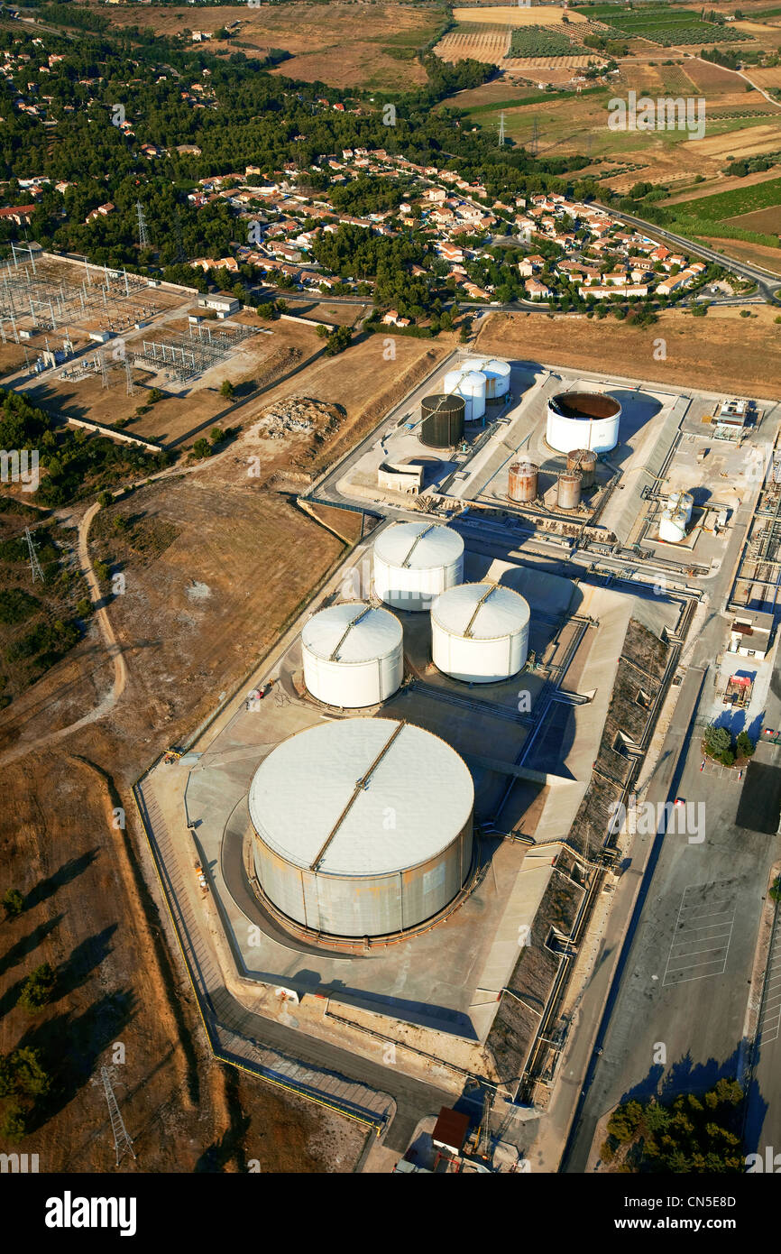 France, Bouches du Rhone, Rognac, industrial storage (aerial view Stock ...