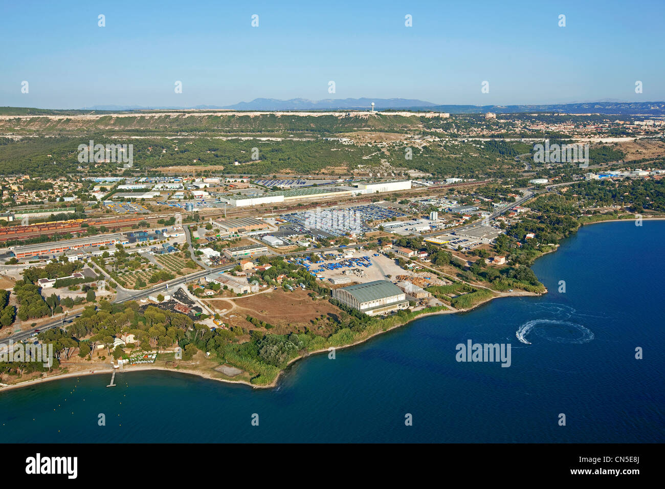 France, Bouches du Rhone, Rognac, Etang de Berre (aerial view Stock ...