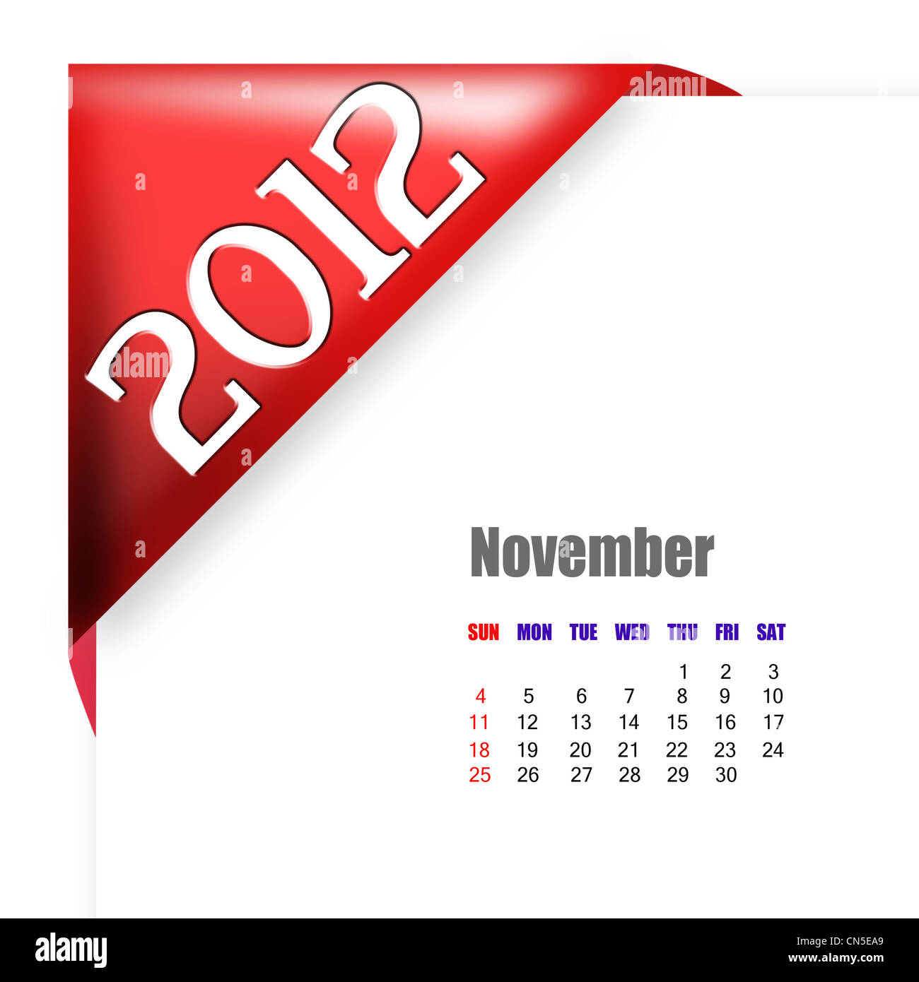 November calender hi-res stock photography and images - Alamy