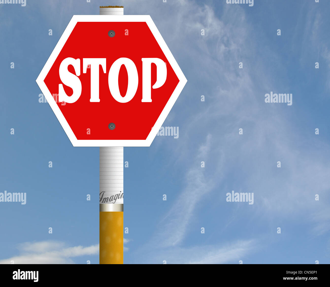 Stop cigarette road sign Stock Photo - Alamy