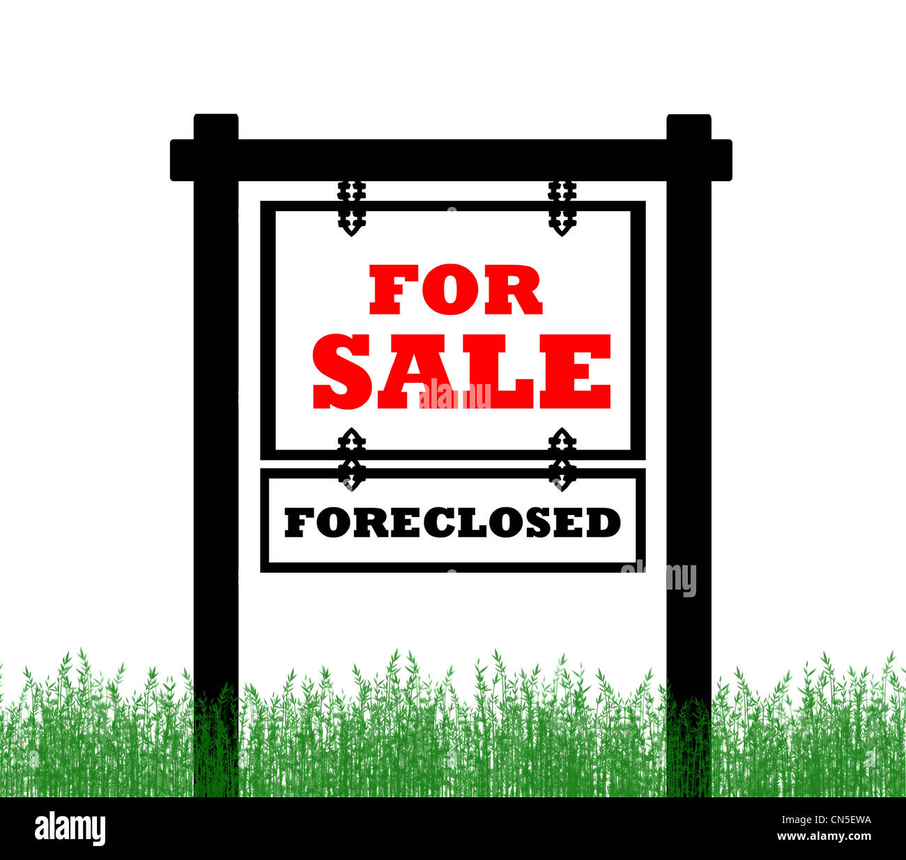 Real Estate home for sale sign,foreclosed Stock Photo - Alamy