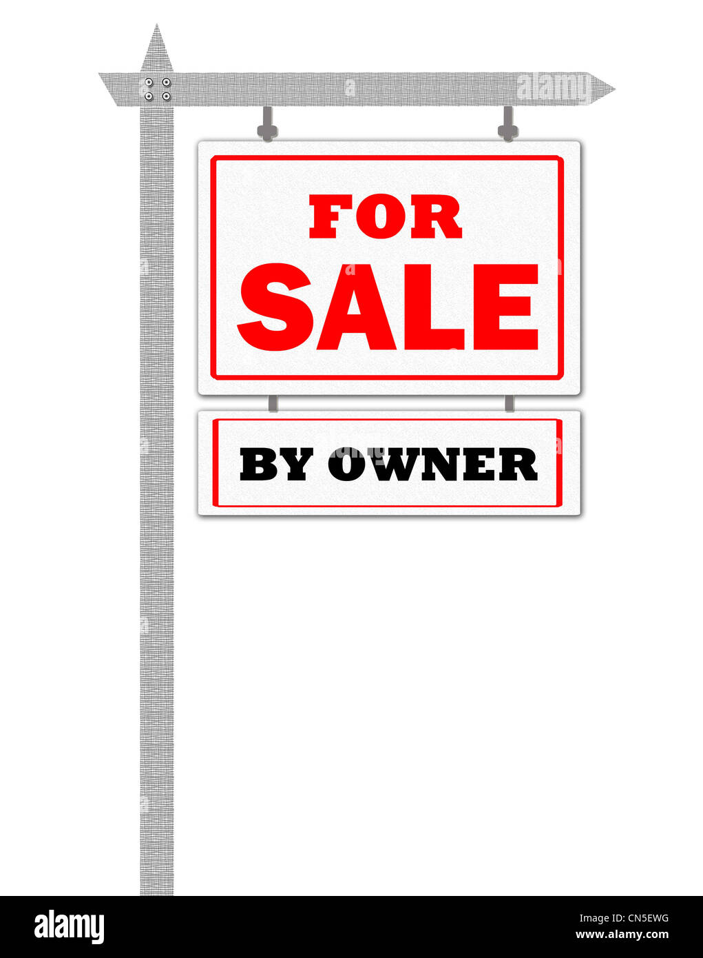 Real Estate home for sale sign,by owner Stock Photo - Alamy