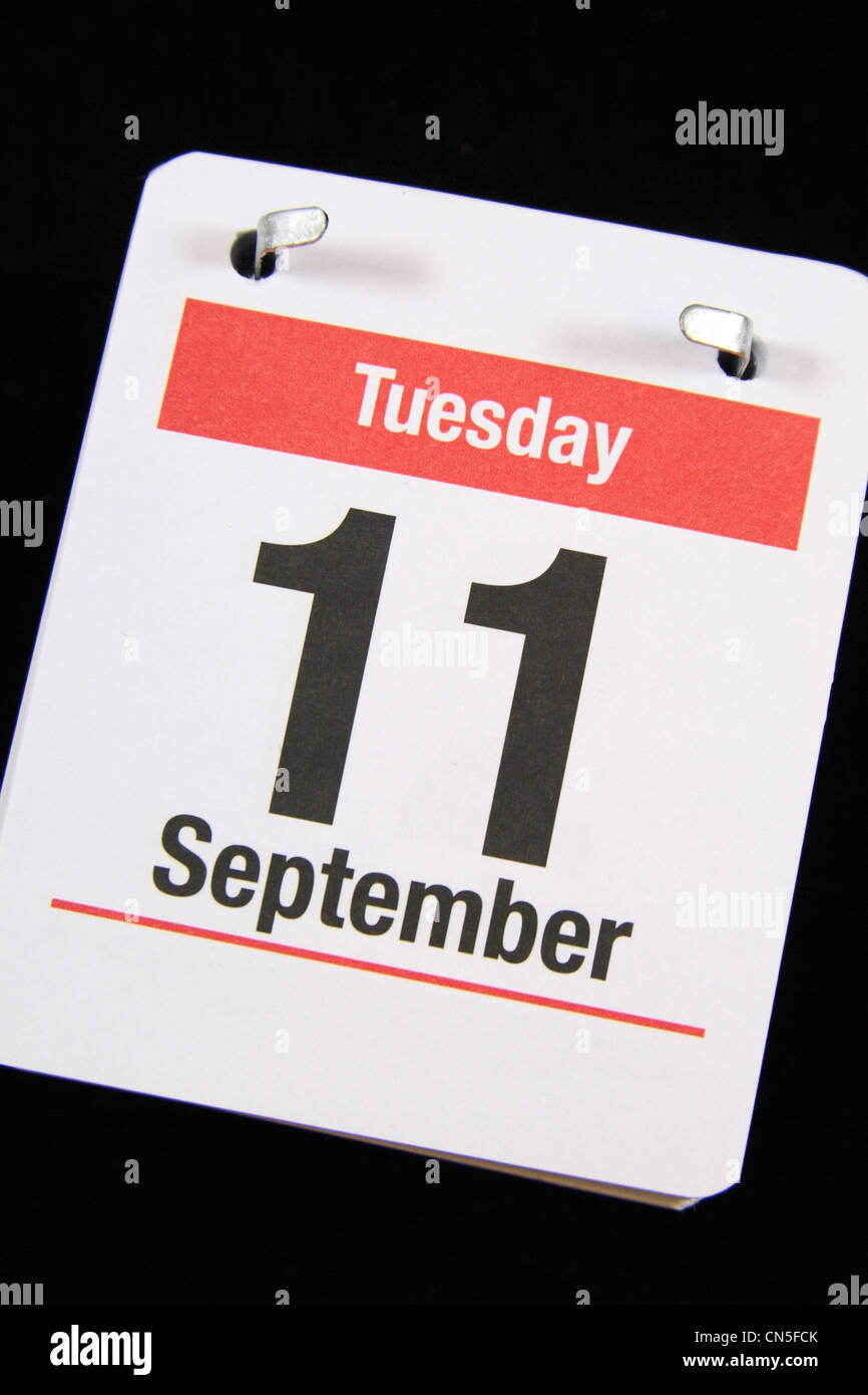 Small calender page showing Tuesday 11th September, the date of the Al ...