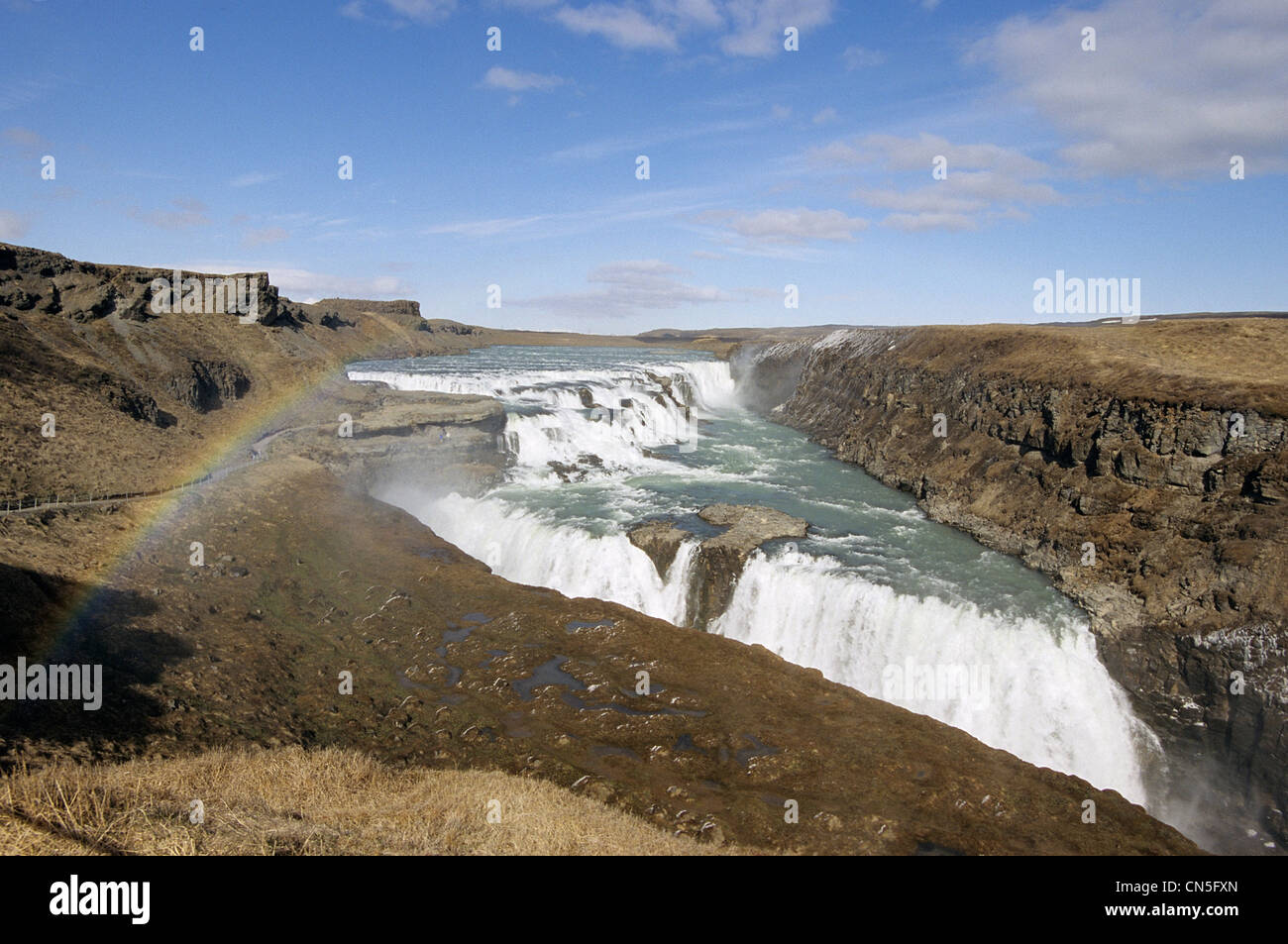 Iceland, Vesturland Region, waterfall of Gullfoss Stock Photo - Alamy