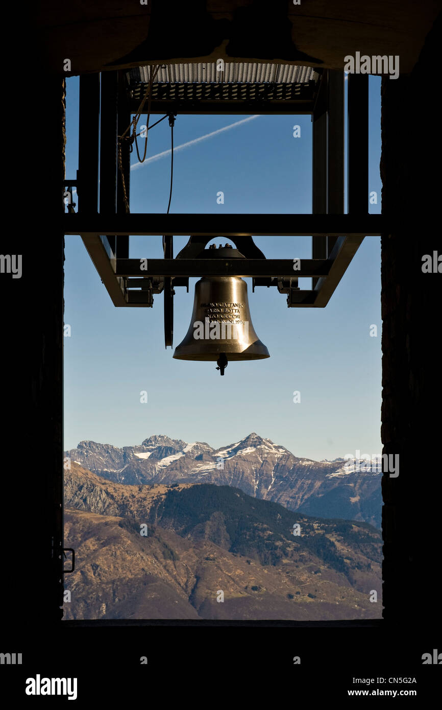 Traditional bell, Santa Maria degli Angeli church, Mario Botta, Alpe ...